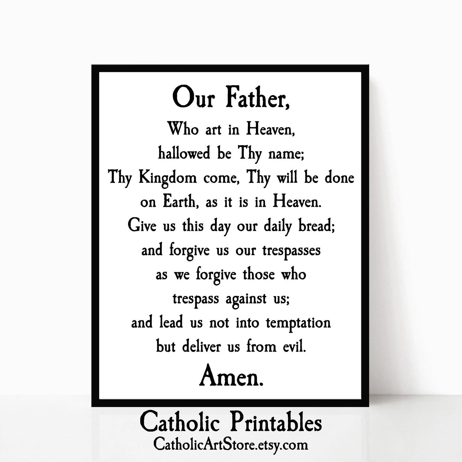 Our Father Prayer, the Lord's Prayer Printable, Catholic Wall Art ...
