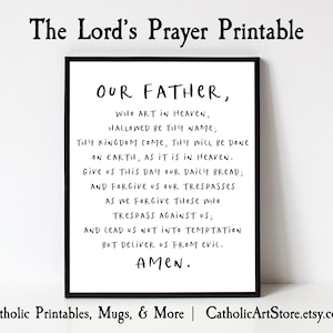 The Lord's Prayer Printable, Our Father Prayer, Catholic Wall Art ...