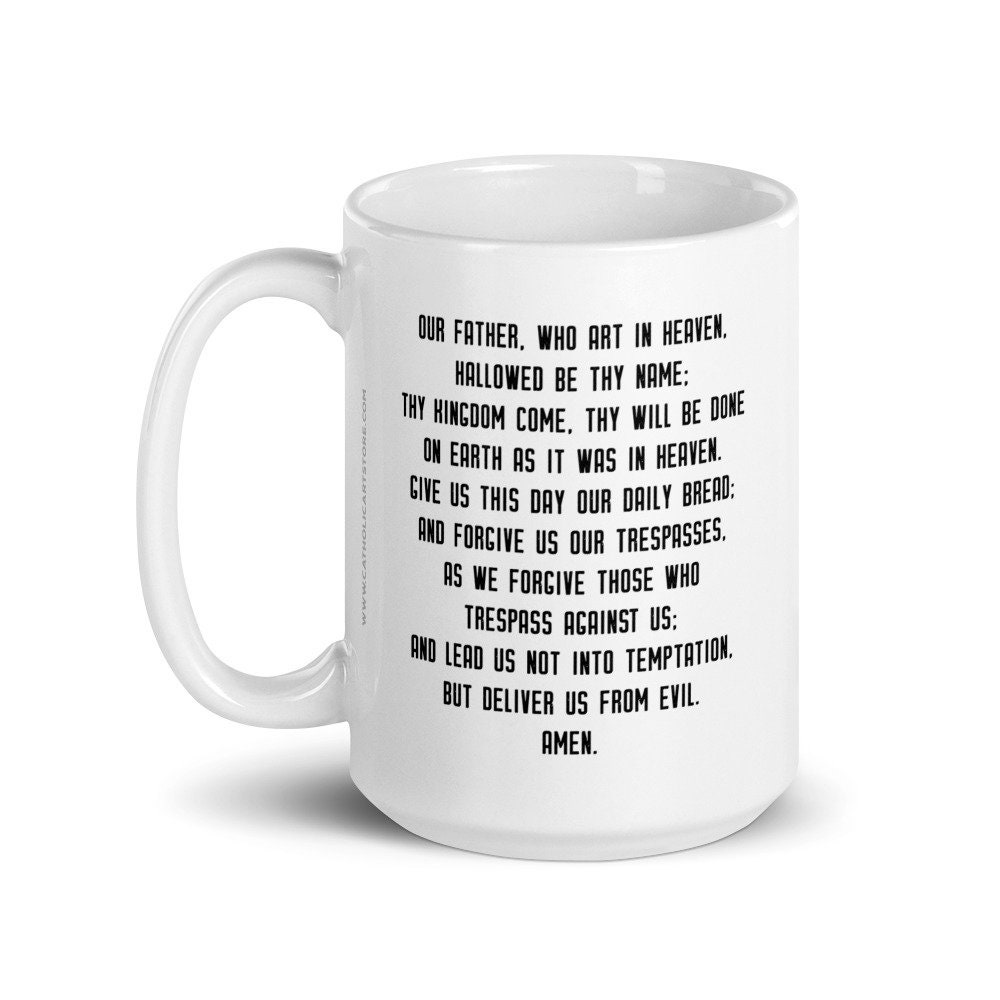 Our Father Prayer Mug, Catholic Coffee Cup, Priest, Nun, Deacon ...