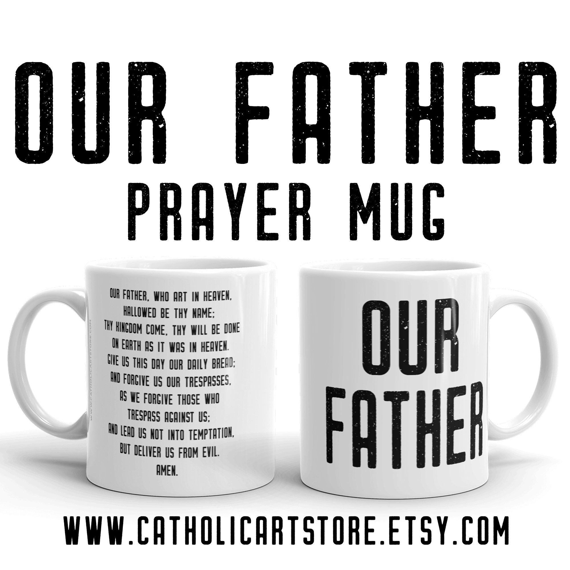 Our Father Prayer Mug, Catholic Coffee Cup, Priest, Nun, Deacon ...