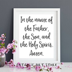 The Sign of the Cross, Catholic Prayer Digital Art, Catholic Kid's Wall ...
