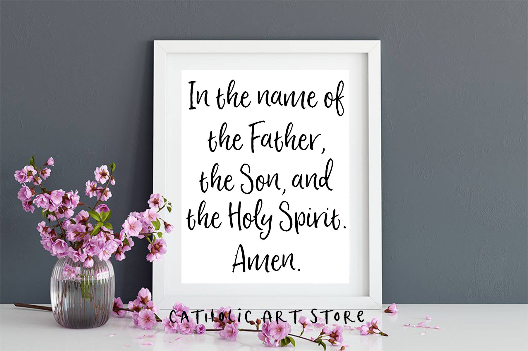 The Sign of the Cross, Catholic Prayer Digital Art, Catholic Kid's Wall ...