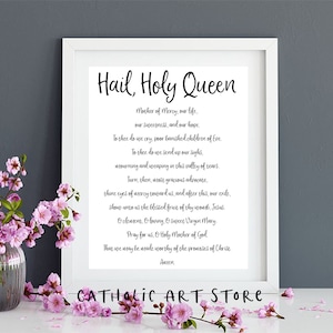 Hail Holy Queen, Rosary Prayer, Prayer to Mary, Catholic Wall Art Home ...