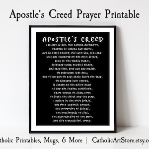 Apostle's Creed, Catholic Church Prayer, RCIA Gift, Catholic Wall Art ...