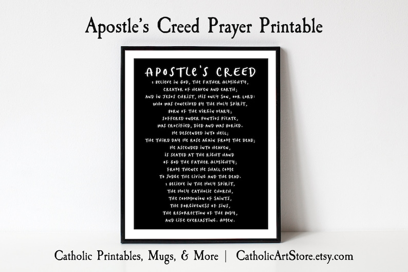 Apostle's Creed, Catholic Church Prayer, RCIA Gift, Catholic Wall Art ...