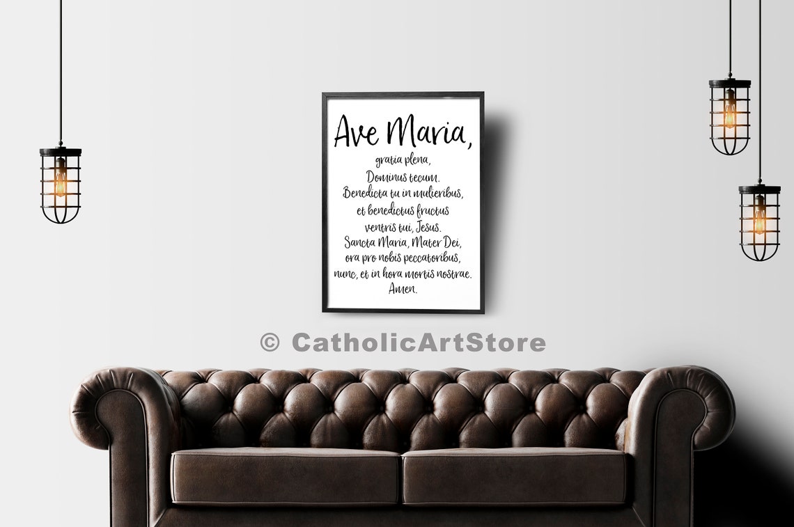 Ave Maria Latin Prayer Printable, Catholic Hail Mary Prayer, Catholic ...
