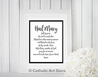 Our Father Hail Mary & Glory Be Printable 3-Prayer Pack