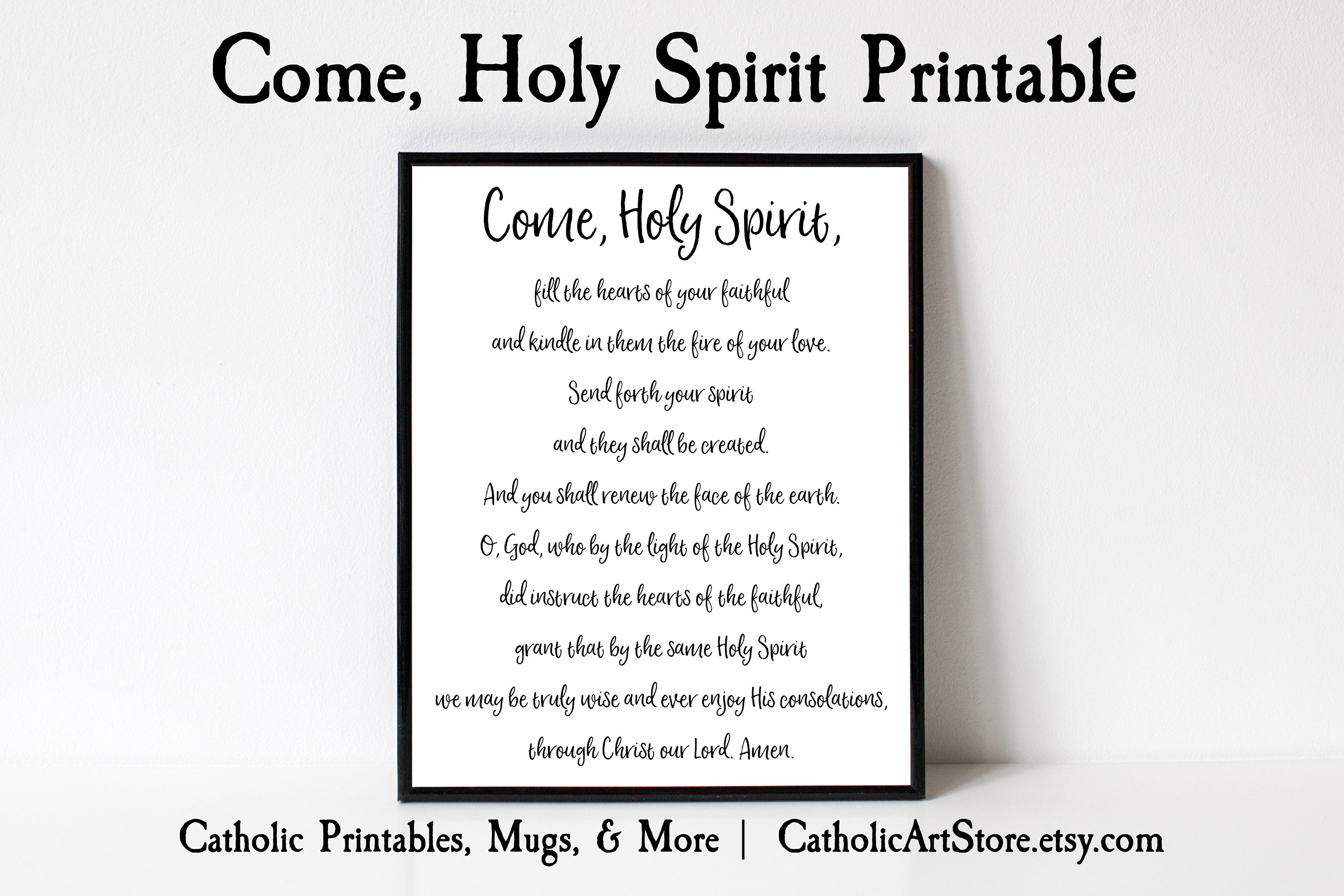 Come, Holy Spirit Prayer , Catholic Church Prayer, RCIA Sponsor ...