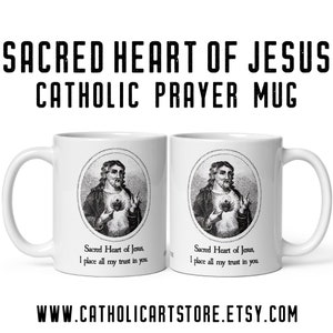 Sacred Heart of Jesus Mug, Devotional Mug, Prayer Mug, Catholic Gift ...