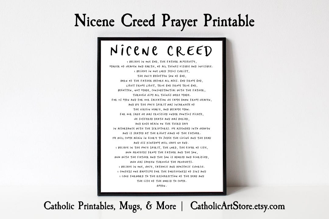Nicene Creed Prayer Printable: Catholic Home Decor (digital Download ...