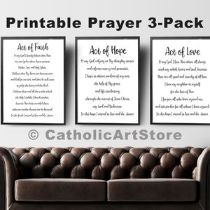 Acts of Faith, Hope, and Love Prayers, Printable 3-prayer Pack ...