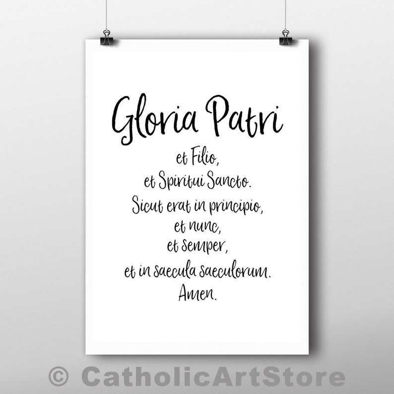 Gloria Patri Latin Prayer Printable, Print-at-home Catholic Glory Be ...