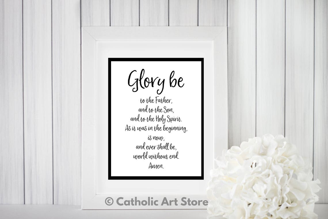 Glory Be Prayer, Catholic Wall Art, Home Altar Decor, Baptism RCIA ...