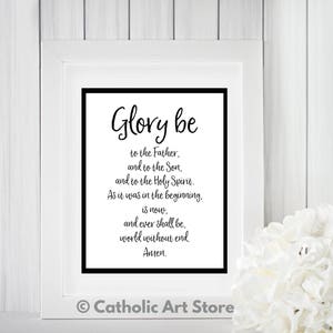 Glory Be Prayer, Catholic Wall Art, Home Altar Decor, Baptism RCIA ...