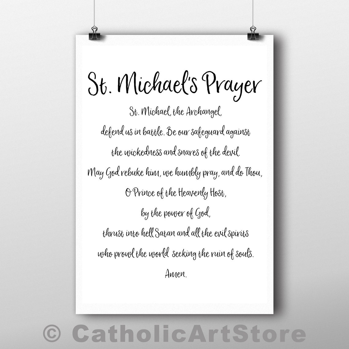 St. Michael's Prayer, Patron Saint of Protection Prayer, Catholic ...