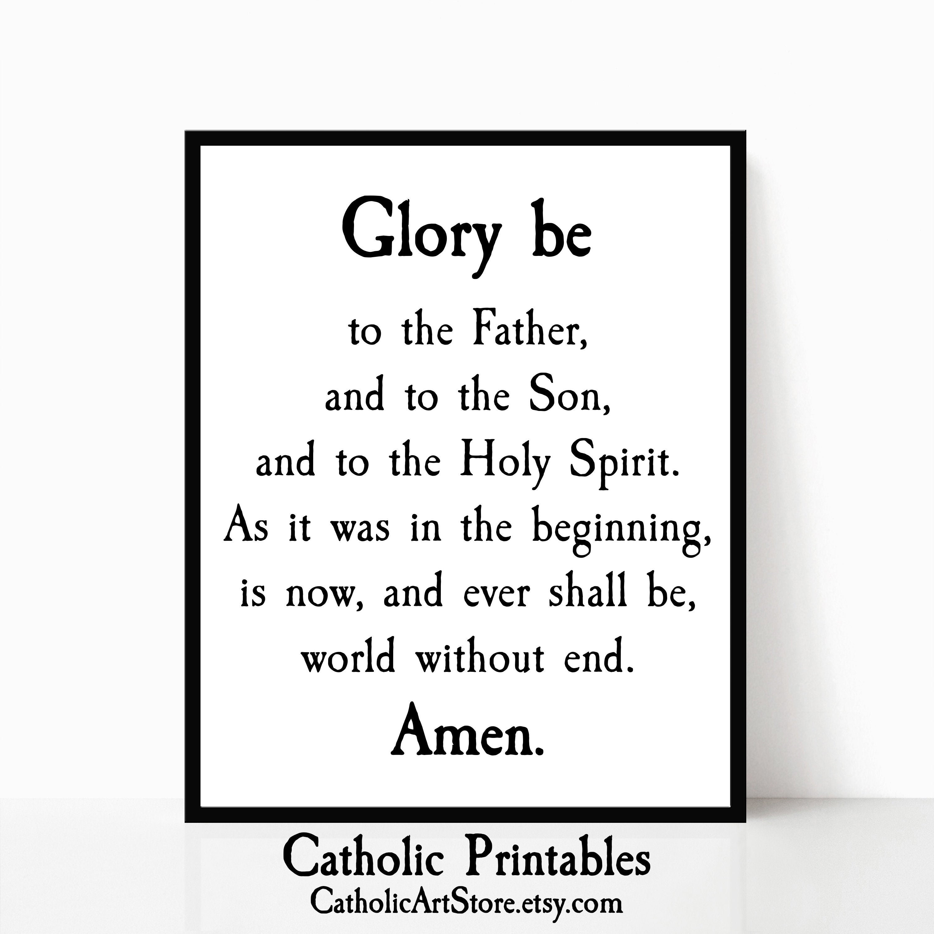 Glory Be Printable, Catholic Prayer Wall Art, Tiered Home Altar ...