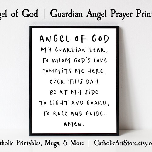 Guardian Angel of God Printable Prayer Poster Wall Art - Etsy