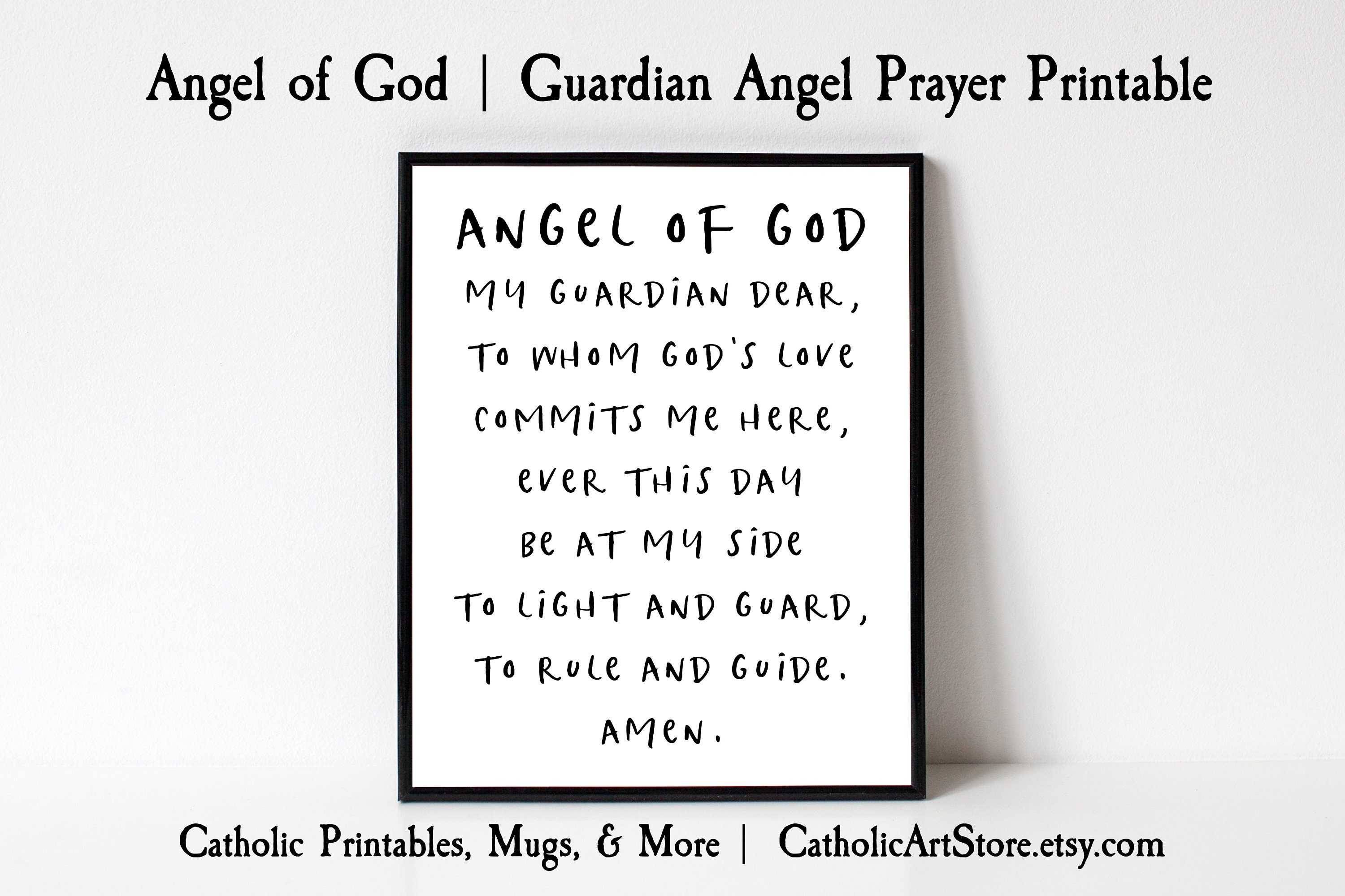 Angel of God Guardian Angel Prayer, Children's Prayer Bedroom Art ...