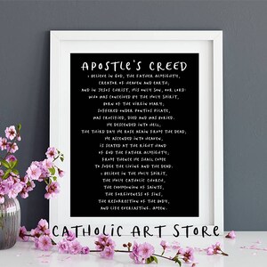Apostle's Creed, Catholic Church Prayer, RCIA Gift, Catholic Wall Art ...
