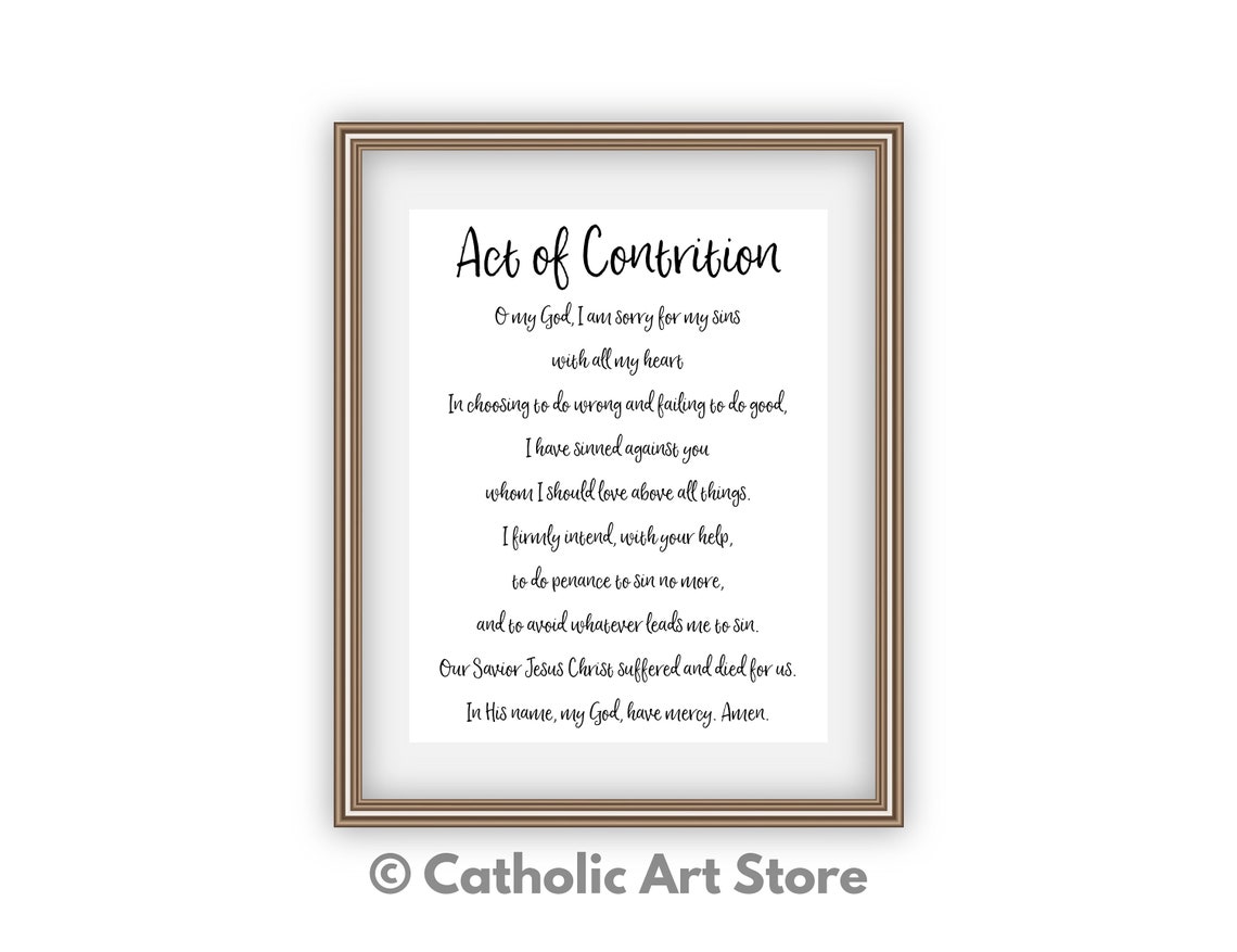 Act of Contrition, Catholic Church Prayer, Prayer for Forgiveness ...