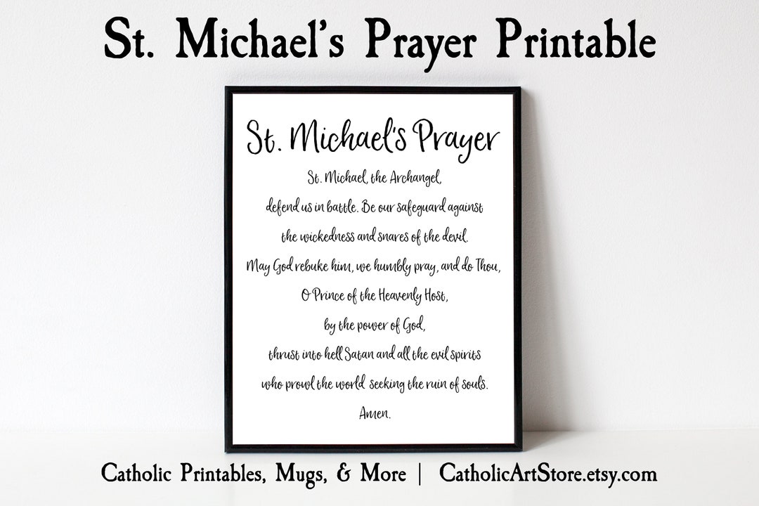 St. Michael's Prayer, Patron Saint of Protection Prayer, Catholic ...