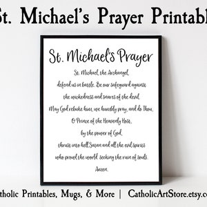 St. Michael's Prayer, Patron Saint of Protection Prayer, Catholic ...