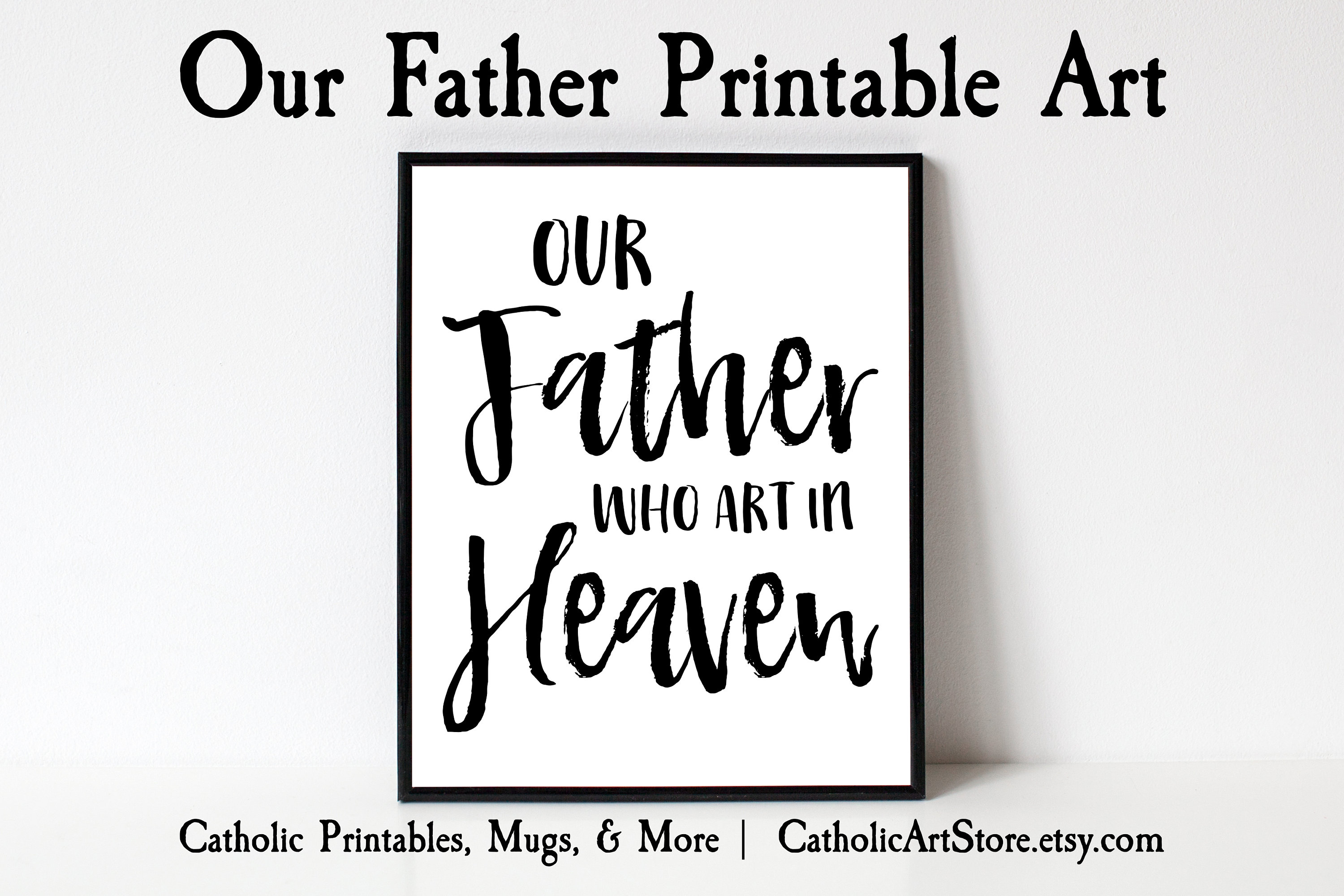 Our Father Who Art in Heaven, Catholic Wall Art, Religious Home Decor ...