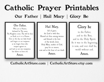Catholic Prayer Printable 6-pack Our Father Hail Mary Glory | Etsy
