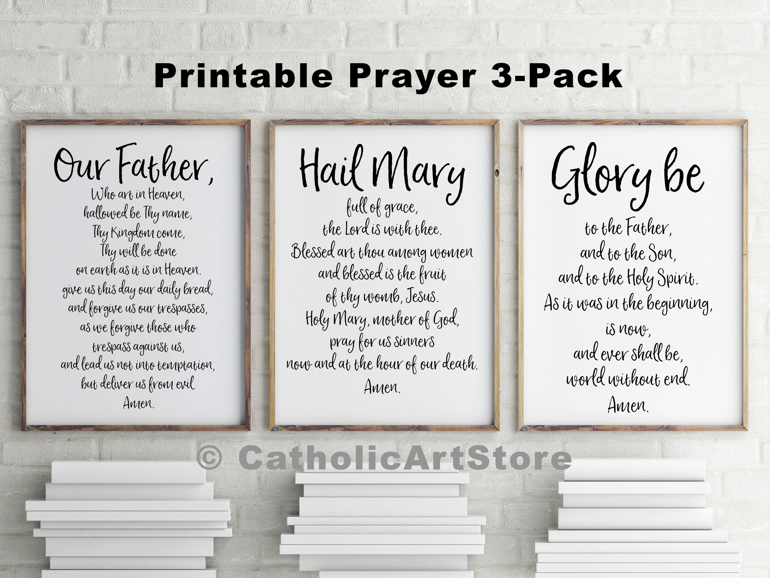Our Father Hail Mary & Glory Be Printable 3-Prayer Pack | Etsy