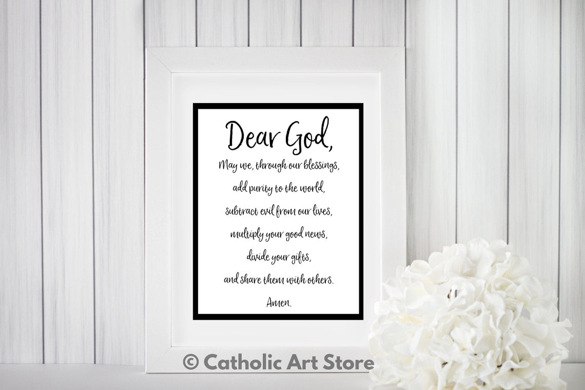 Math Prayer, Catholic School Math Teacher Gift, Catholic School ...