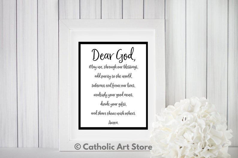 Math Prayer, Catholic School Math Teacher Gift, Catholic School ...