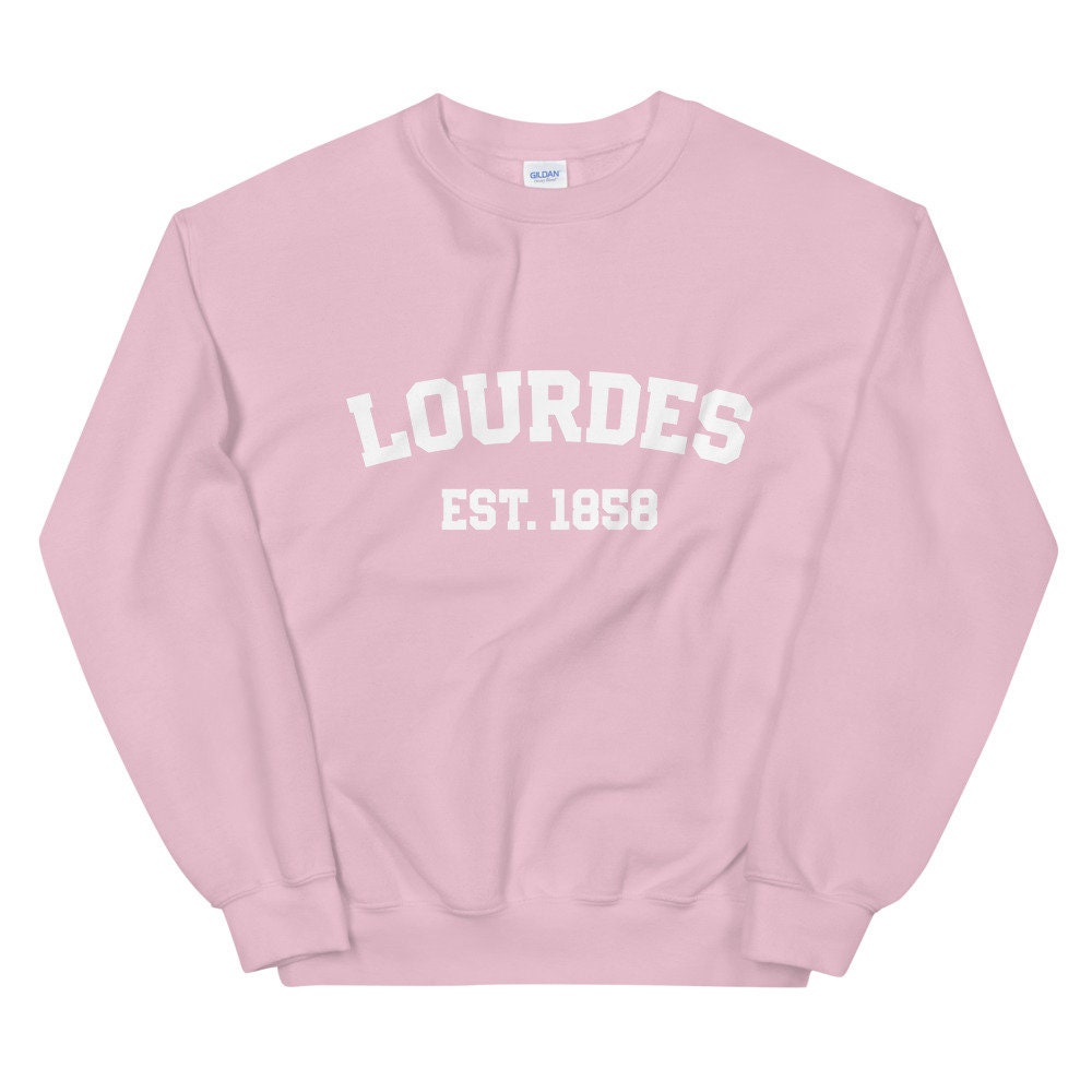 Lourdes Est 1858 Sweatshirt, Catholic Our Lady Apparel, Priest Nun ...