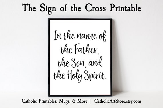 The Sign of the Cross Catholic Prayer Digital Art Catholic | Etsy