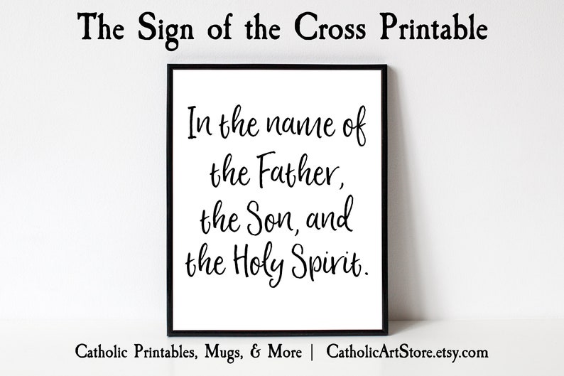 The Sign of the Cross, Catholic Prayer Digital Art, Catholic Kid's Wall ...