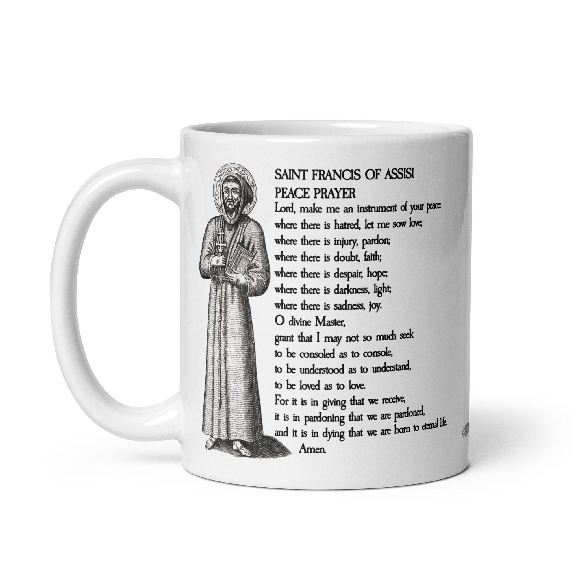 Saint Francis of Assisi Peace Prayer Mug, Franciscan Priest Gift ...