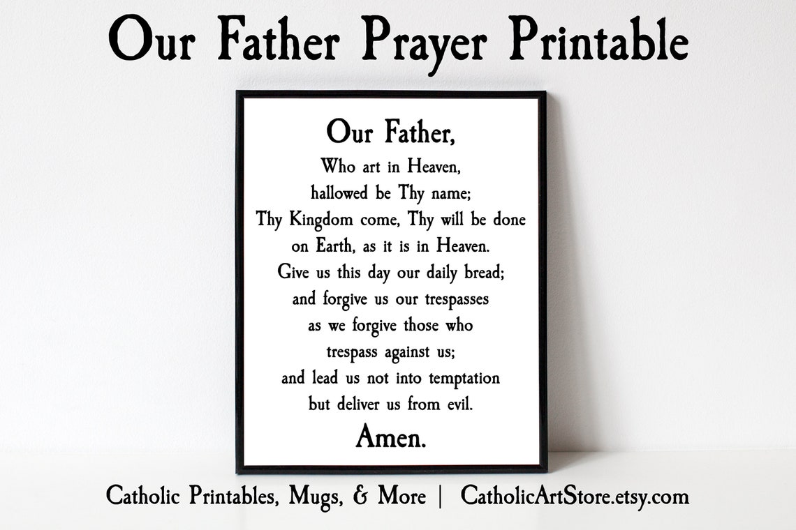 Our Father Prayer, the Lord's Prayer Printable, Catholic Wall Art ...