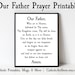 Our Father Prayer, the Lord's Prayer Printable, Catholic Wall Art ...