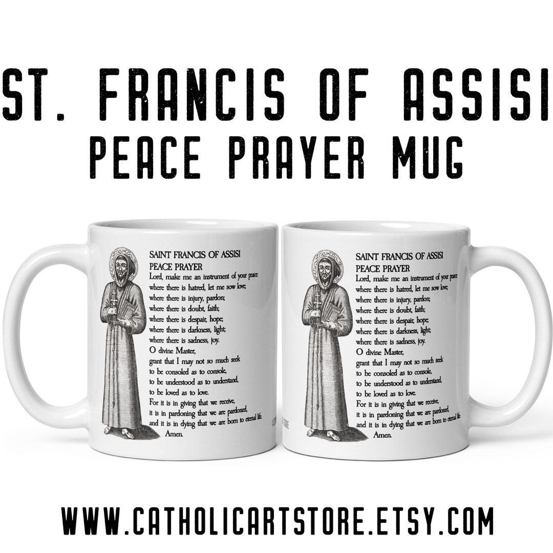 Saint Francis of Assisi Peace Prayer Mug, Franciscan Priest Gift ...