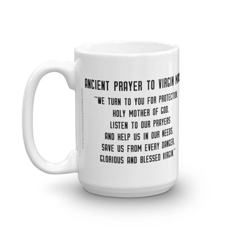 Blessed Virgin Mary Prayer Mug, Catholic Protection Prayer, Catholic ...