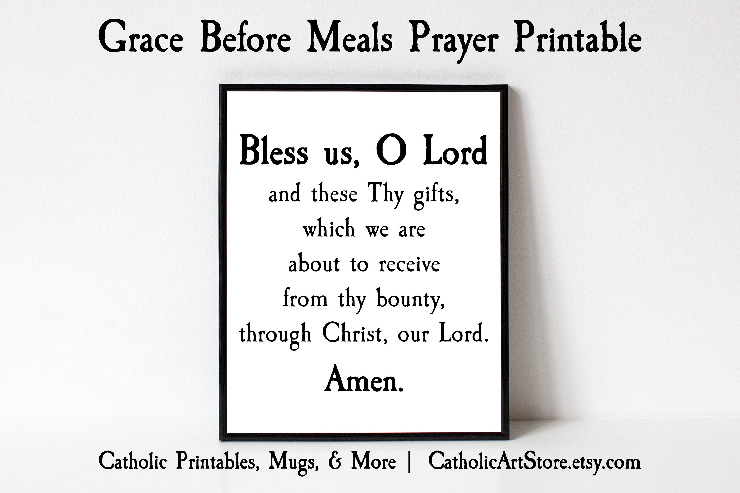 Bless Us O Lord, Grace Before Meal Catholic Prayer, Kitchen Dining Room ...