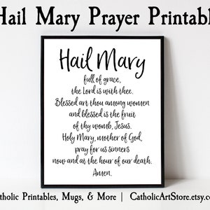 Hail Mary Prayer, Catholic Wall Art, Religious Home Decor, Convent Art ...