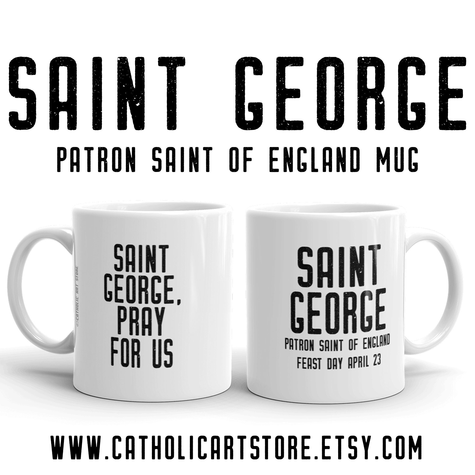St. George Pray for Us Mug, Patron Saint of England, Catholic Gift ...