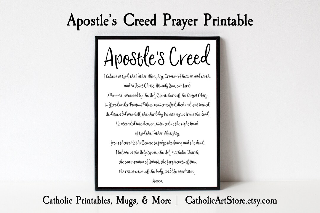 Apostle's Creed Printable, Catholic Prayer, Catholic Wall Art ...
