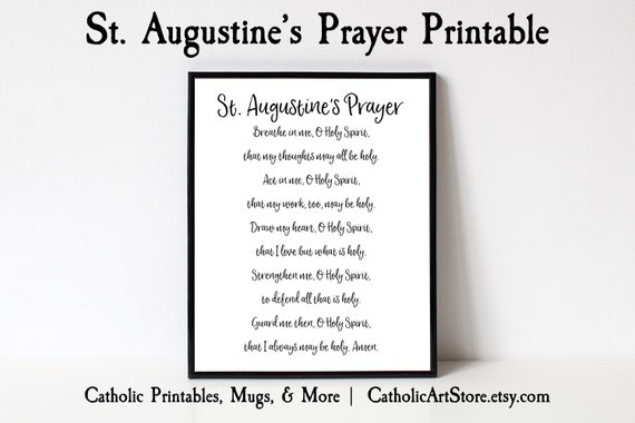 St. Augustine's Prayer Saint Prayer Catholic Church | Etsy