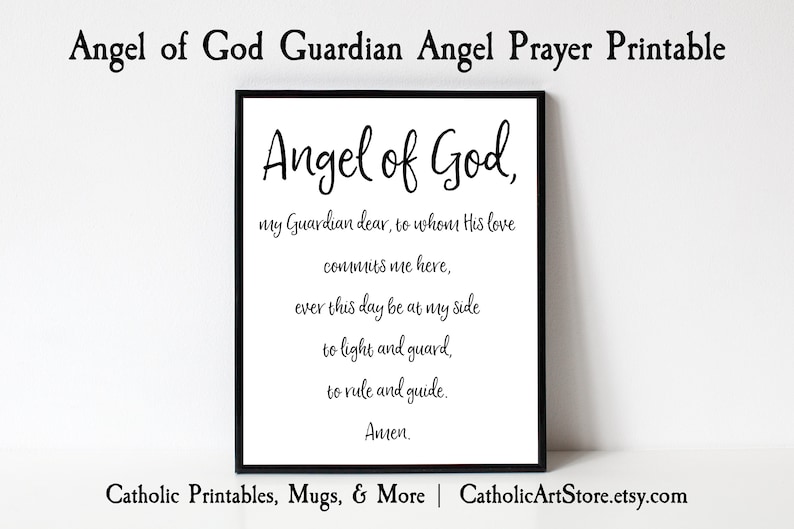 Angel of God Guardian Angel Prayer, Roman Catholic Church Prayer, DIY ...