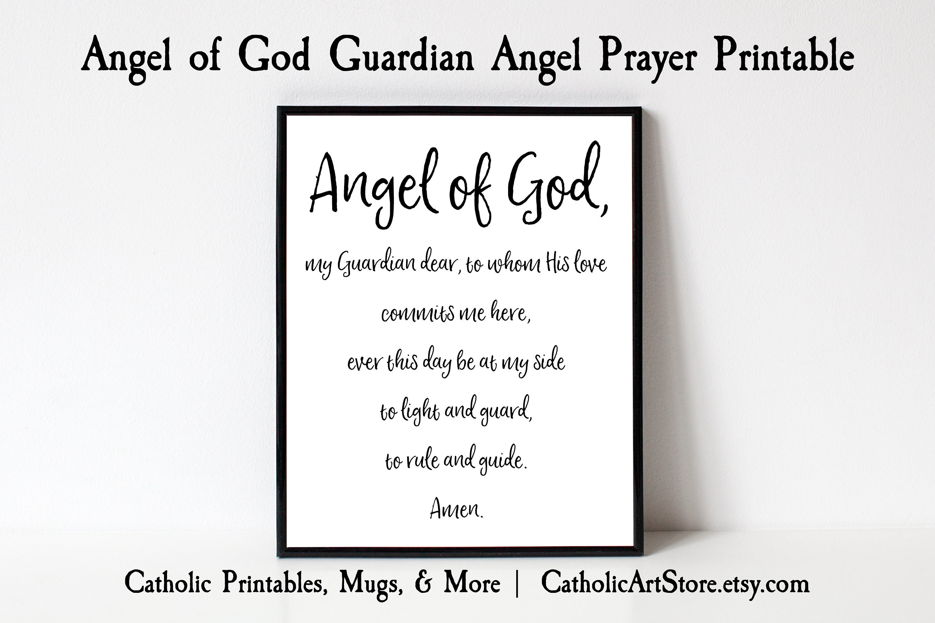 Angel of God Guardian Angel Prayer Roman Catholic Church - Etsy