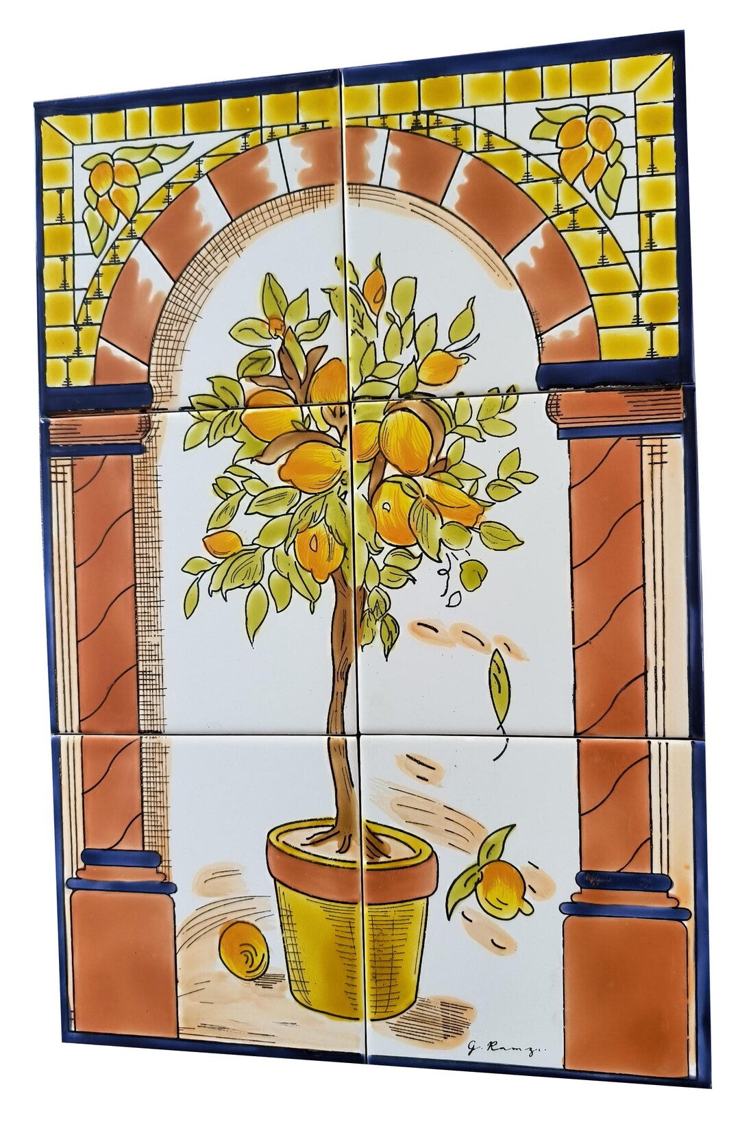 Lemon Tree 30x45 Hand-painted Tiles Tile Picture Mosaic Tiles Azulejos ...