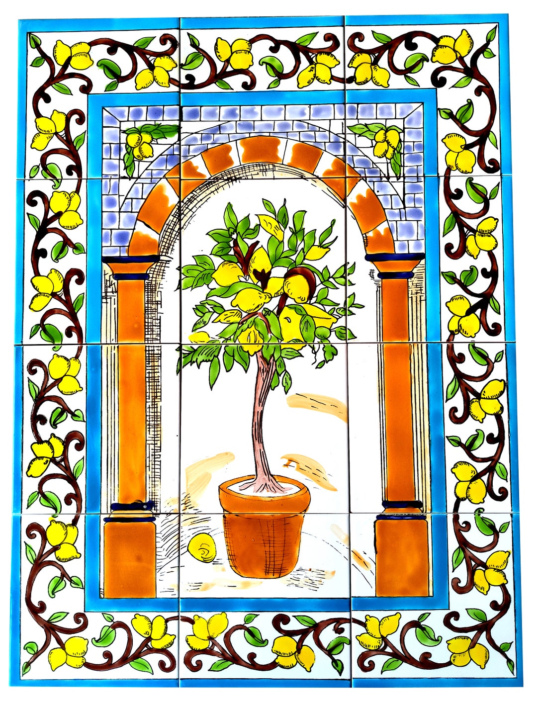 Hand-painted Tiles Tile Picture 60x80 Mosaic Tiles Lemon Tree Tiles ...