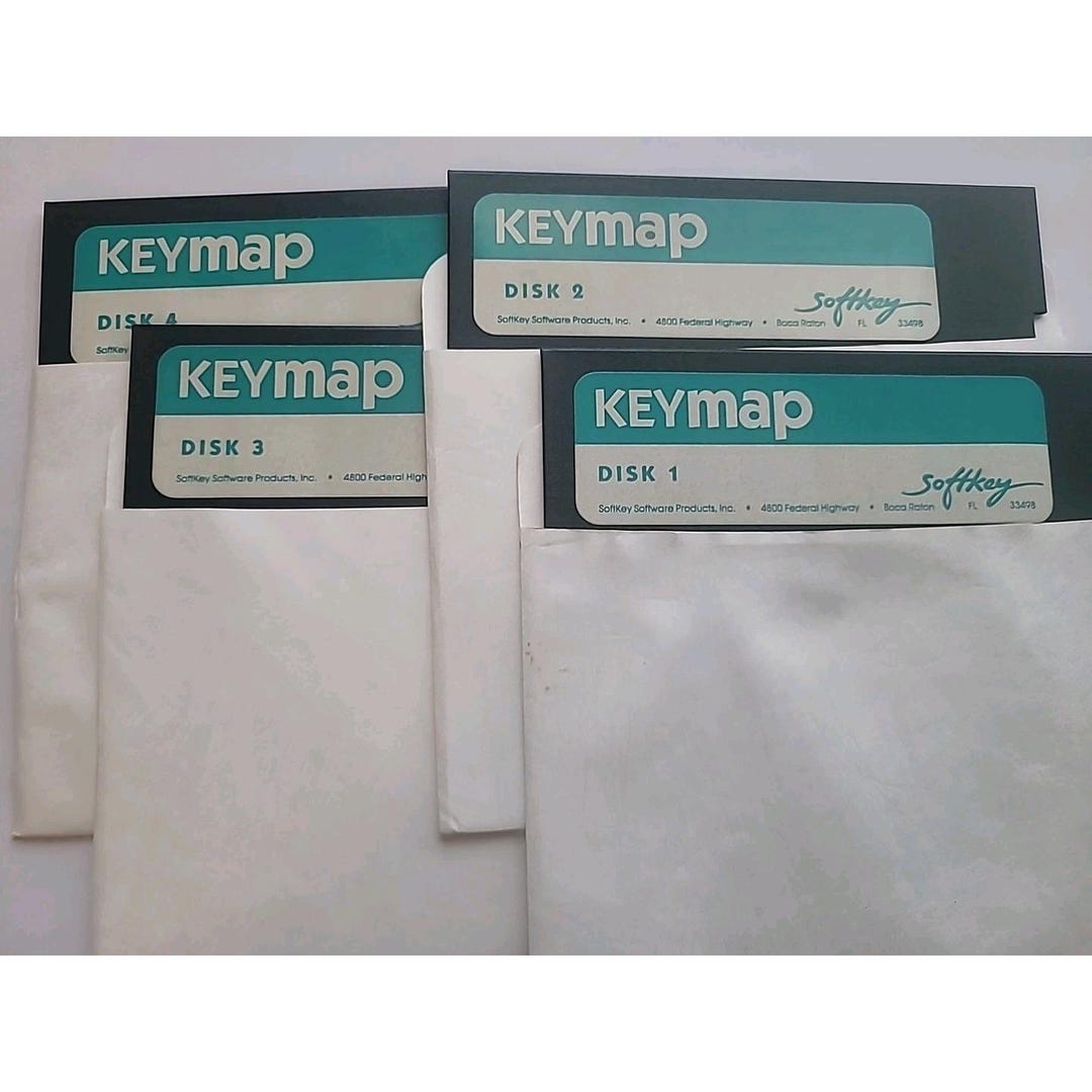 Vintage Keymap Softkey Software Disk 1-4 Floppy Disks - Etsy