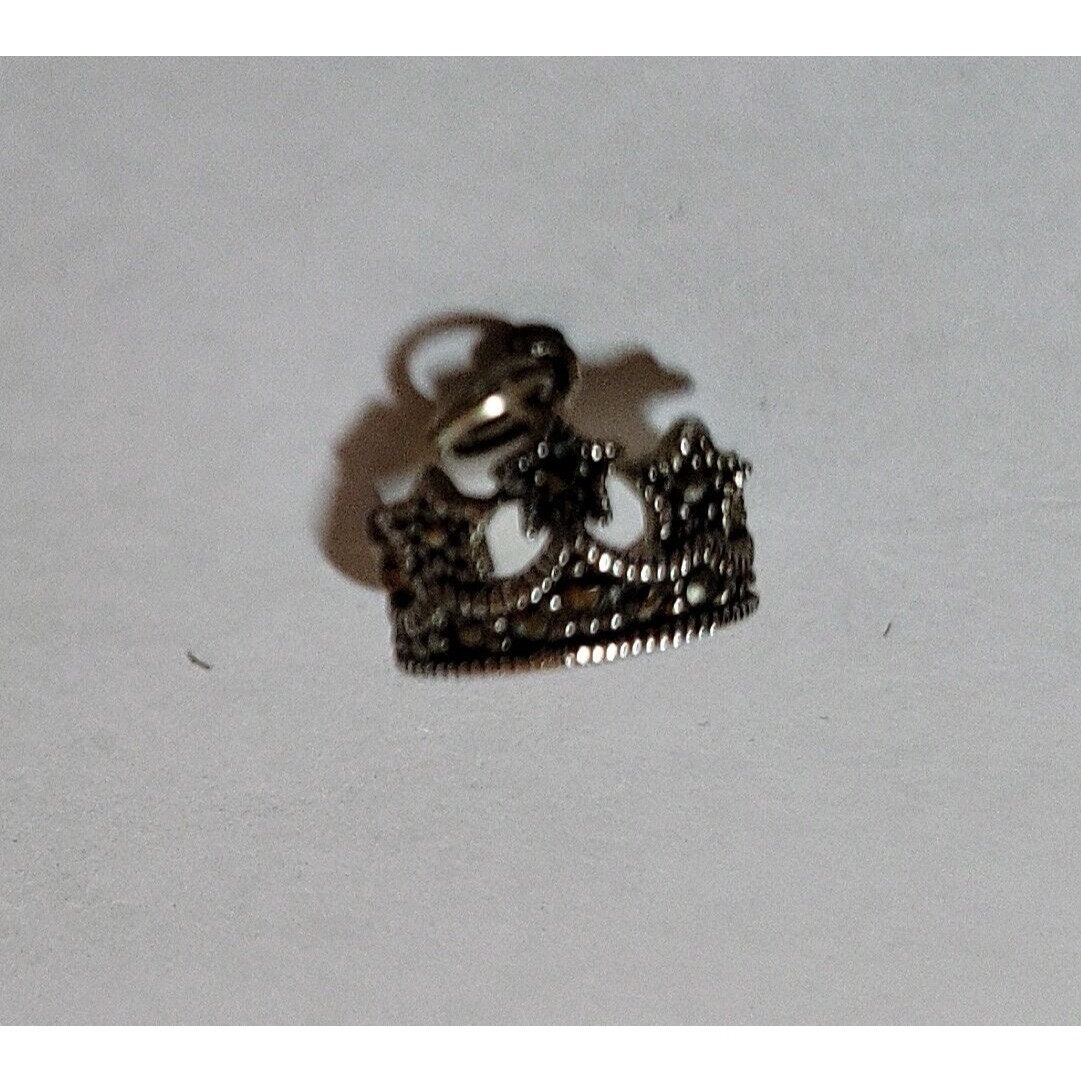 Princess Tiara Crown Charm Sterling Silver 925 Marcasite Stars - Etsy